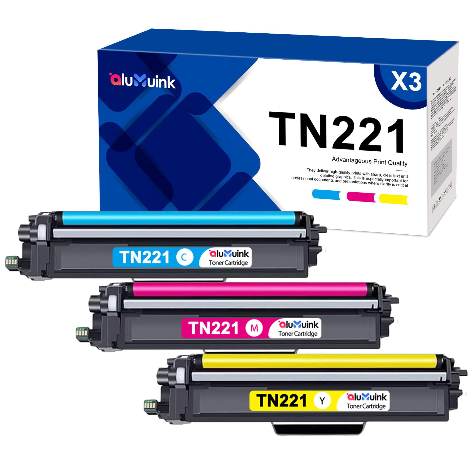 TN221 Toner Cartridge 3 Pack Replacement for Brother TN221 TN225 Work ...