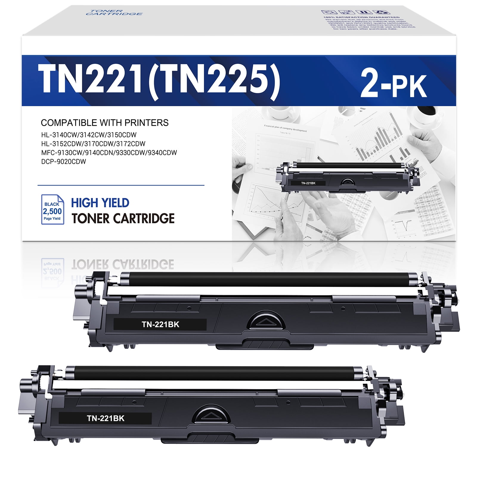 Colorich Black Toner Cartridge 2-Pack for Brother TN221 MFC, HL, DCP ...
