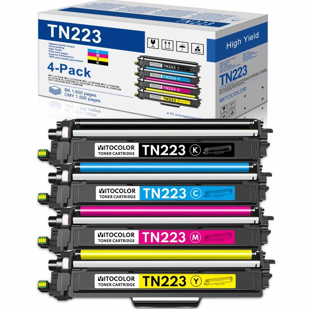 TN223 Toner Cartridge 4 Palck Replacement for Brother TN 223 MFC ...