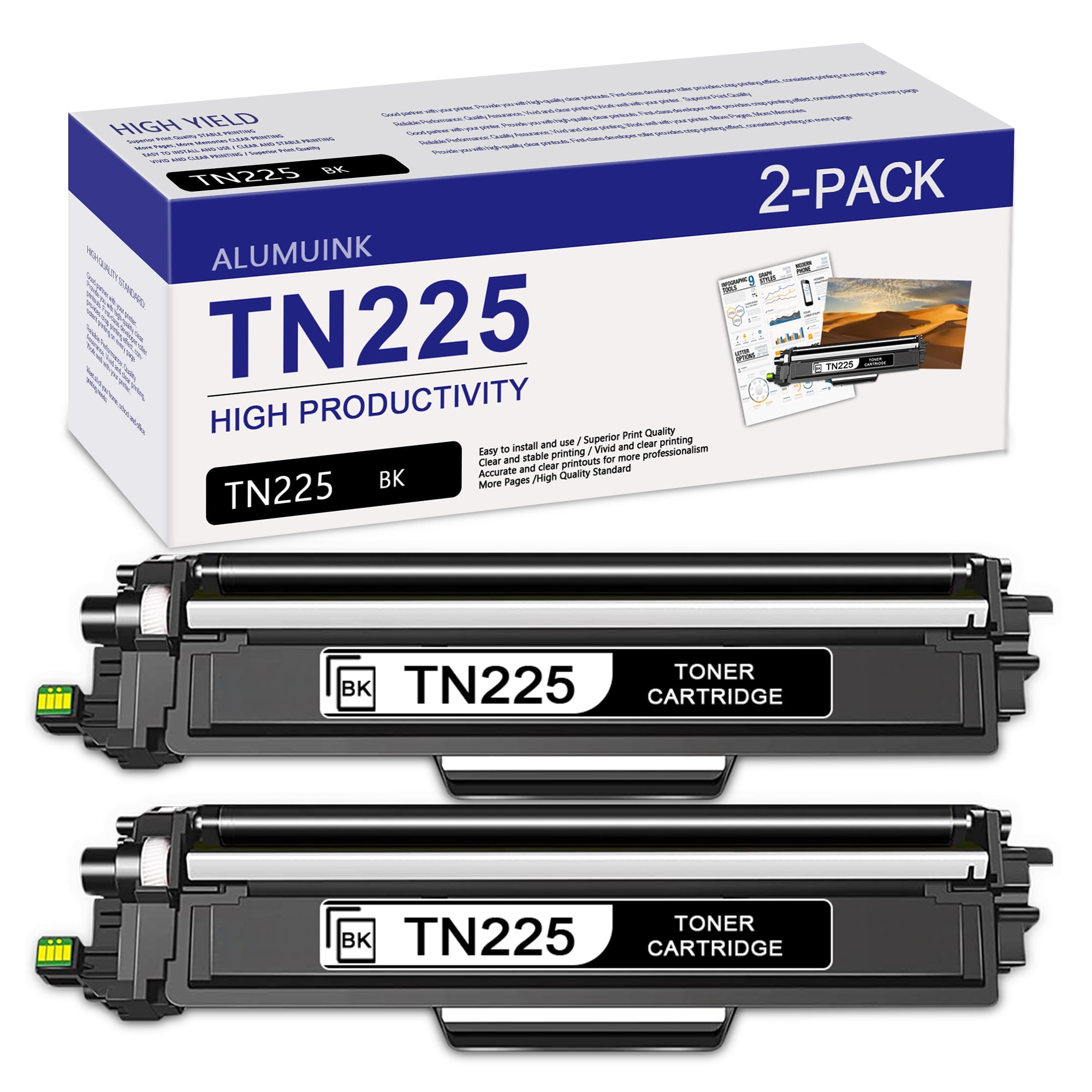 TN225 Toner Cartridge Replacement for Brother HL-3170CDW HL-3140CW 2 ...