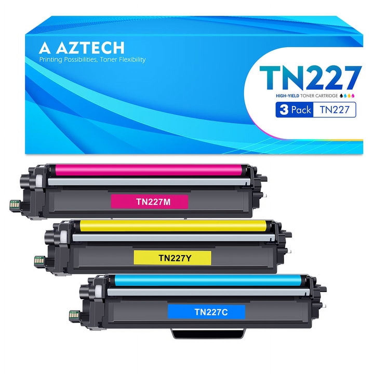 TN227 Cyan Magenta Yellow Toner Cartridge 3-Pack Compatible for Brother TN-227 TN-227C TN-227M ...