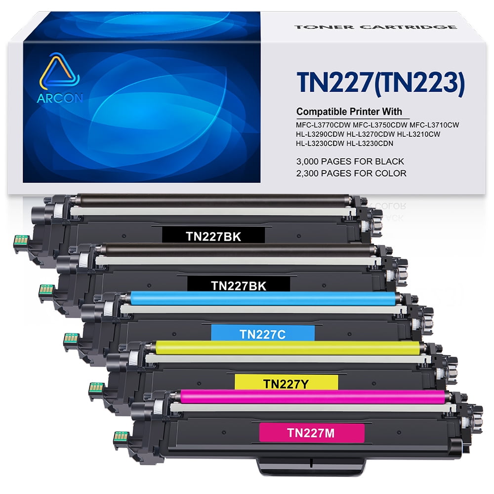 TN227 High Yield Toner Cartridge 5 Pack Compatible Replacement for ...