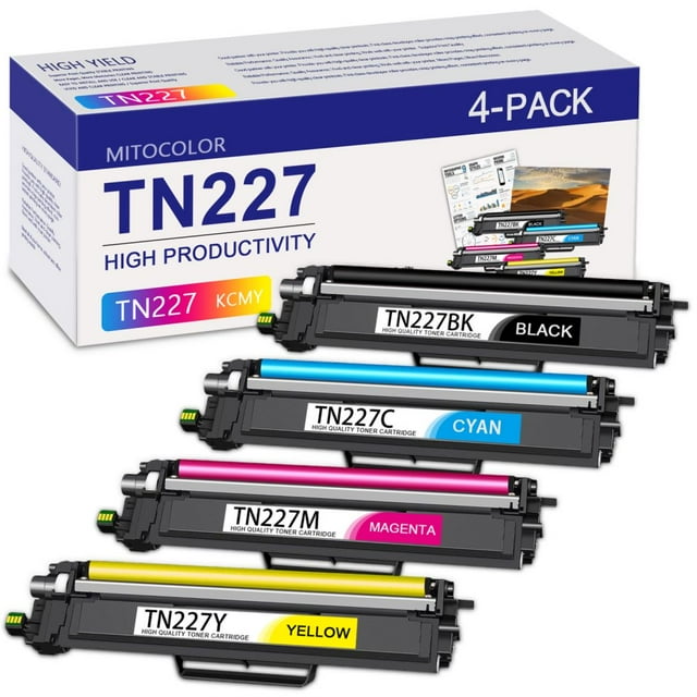 TN227 TN-227 BK/C/M/Y Toner Cartridge Replacement for MFC-L3770CDW HL ...