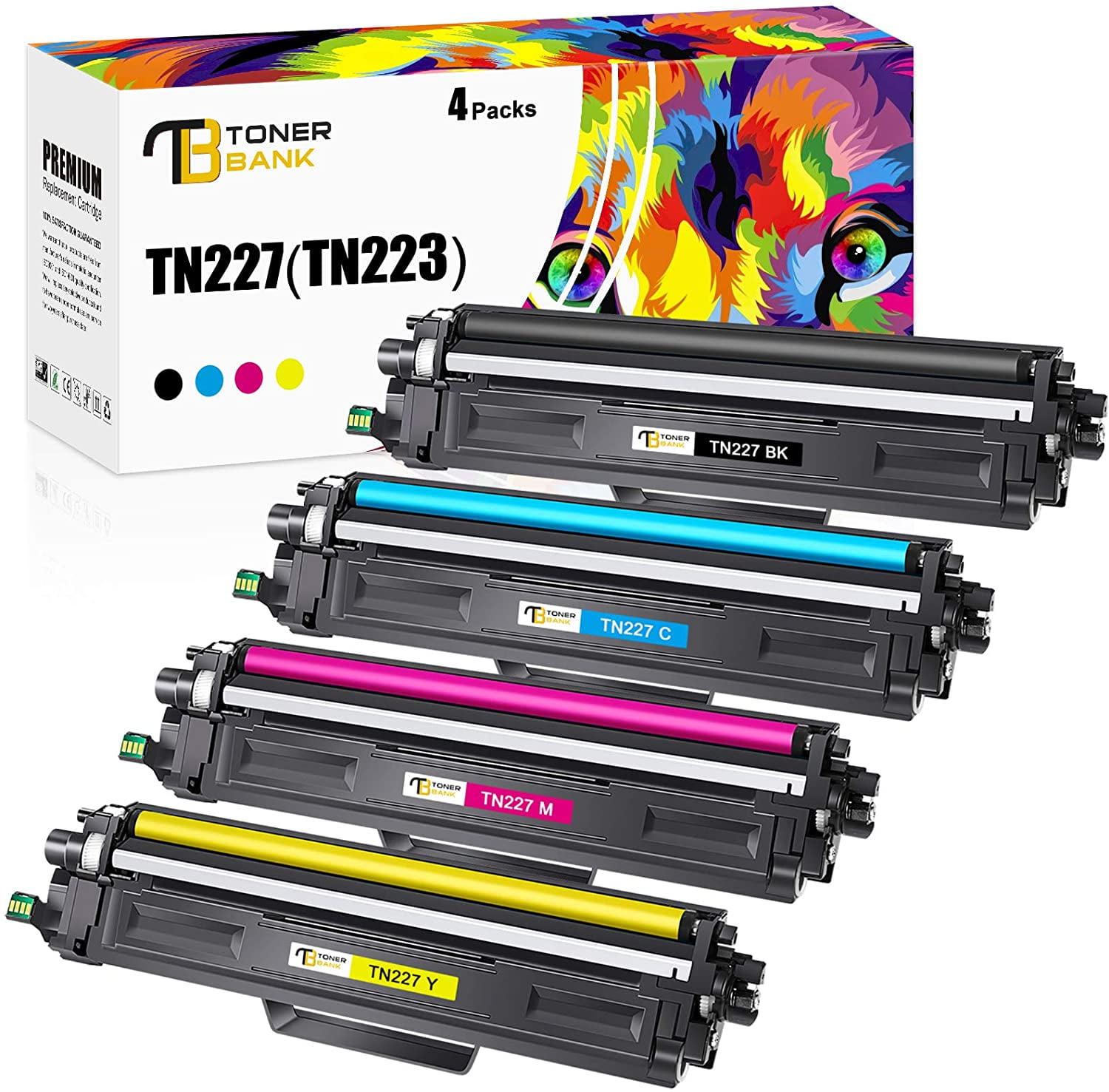 TN227 TN-227 Toner Cartridge Compatible for Brother TN227 TN-227BK/C/M ...