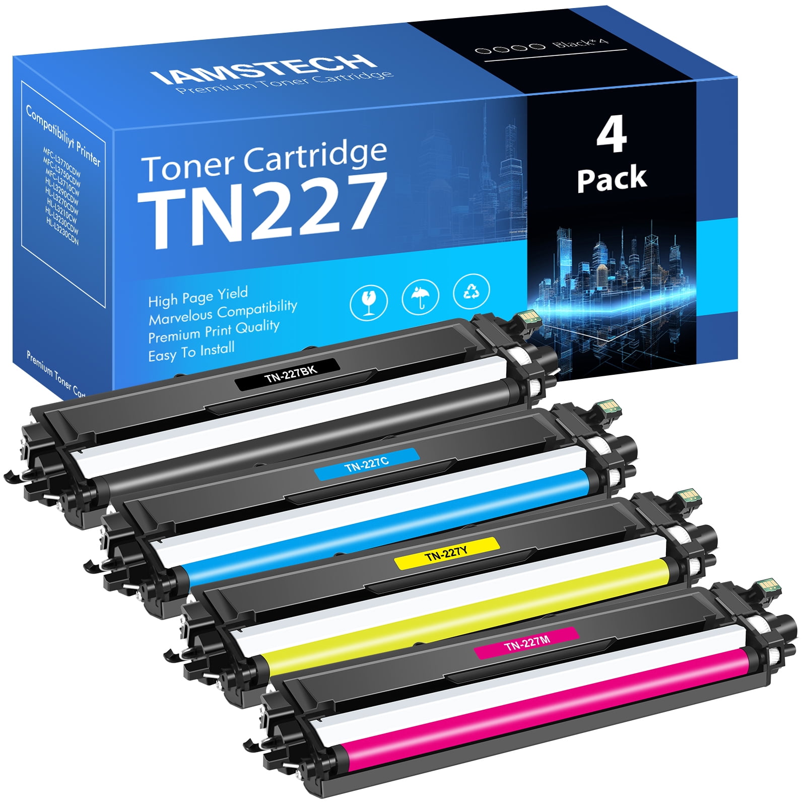 TN227 TN-227 Toner Cartridge Replacement Compatible for Brother TN227 ...