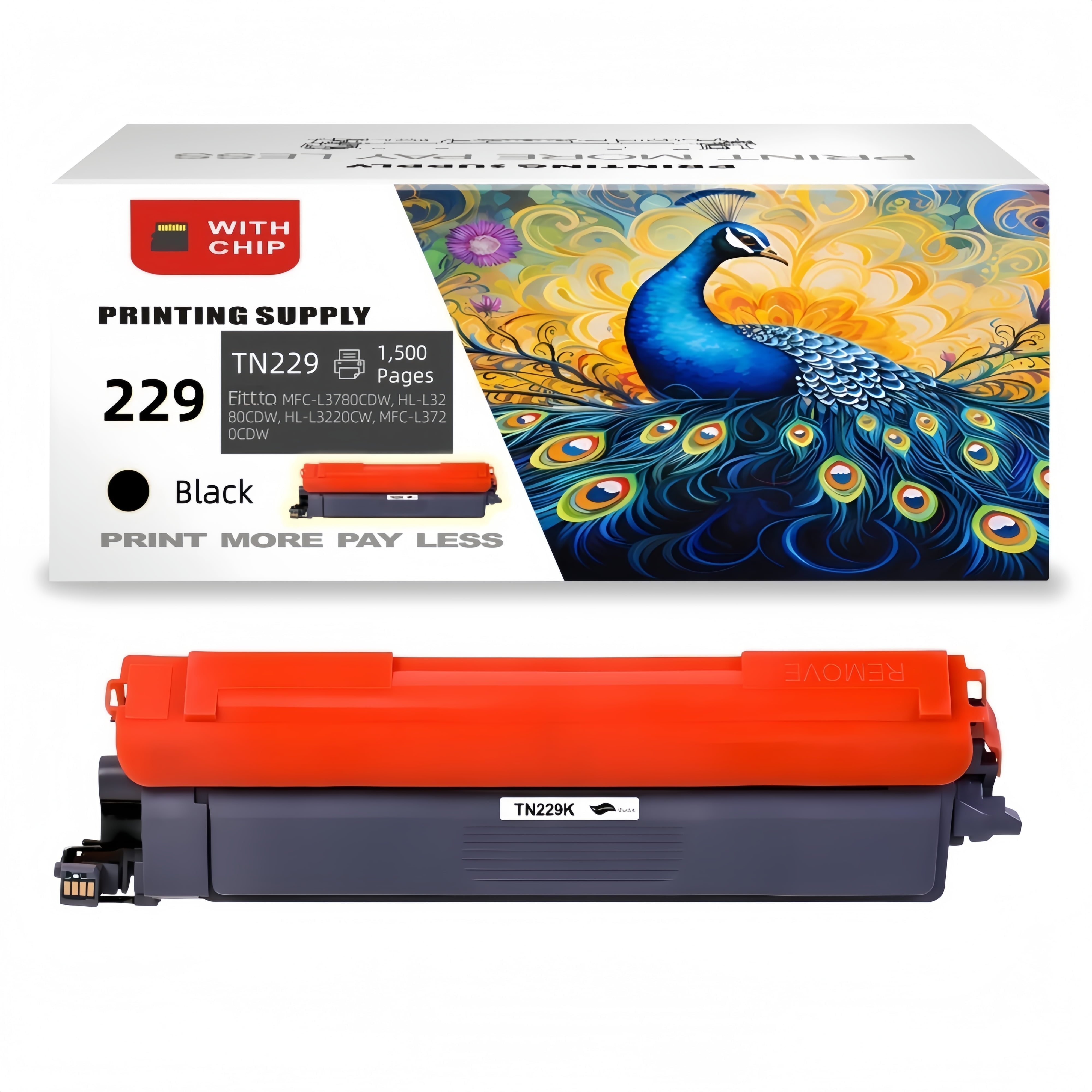 TN229 Black Toner Cartridge Compatible for Brother TN229, Fits for ...