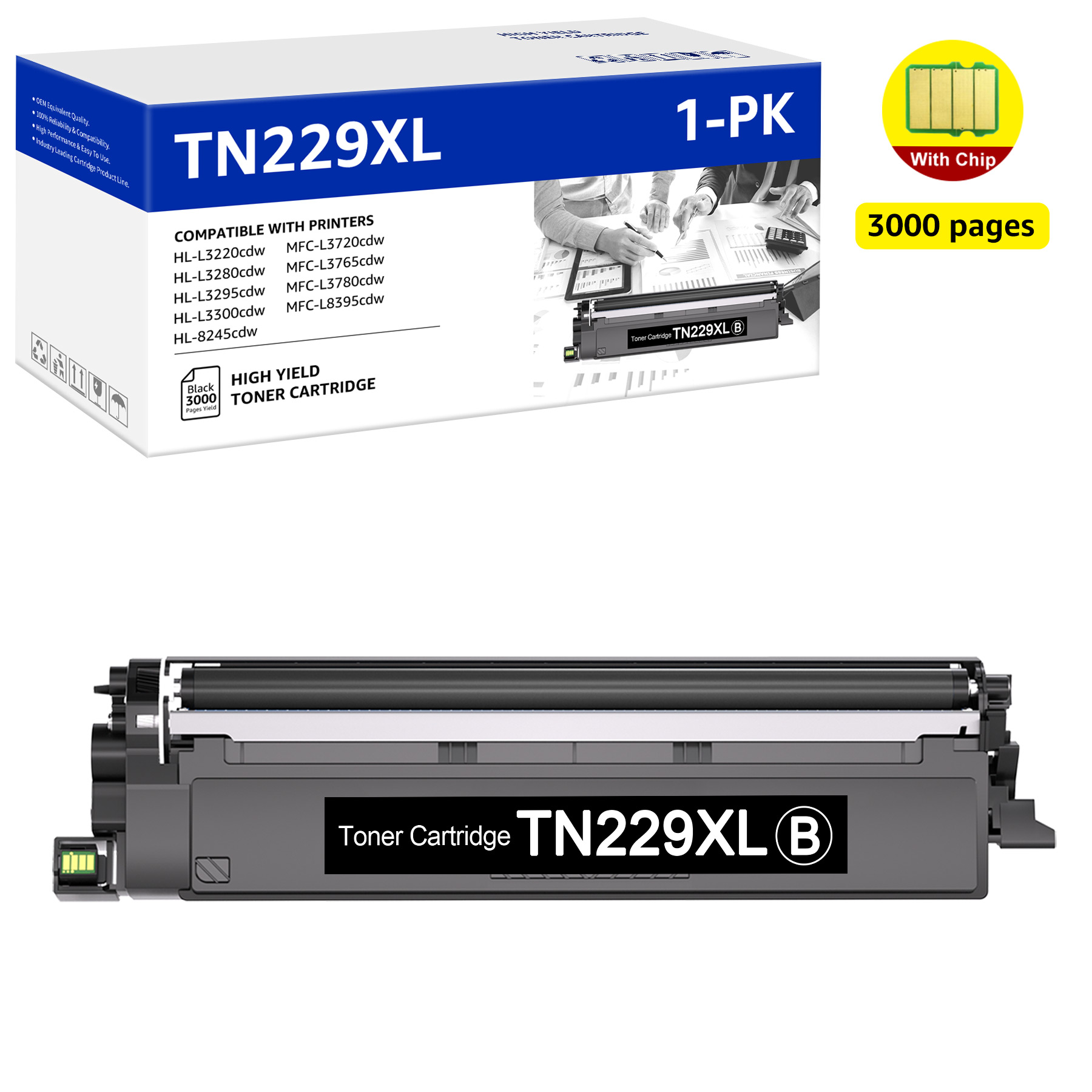 TN229 TN229XL Black Toner Cartridge Compatible with Brother HL-L3280CDW ...
