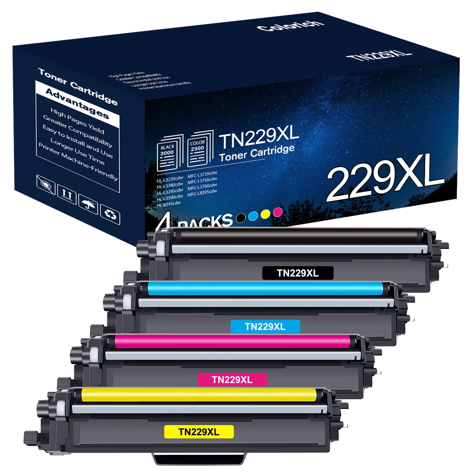 TN229XL Toner Cartridge with Chip High Yield Compatible for Brother TN ...