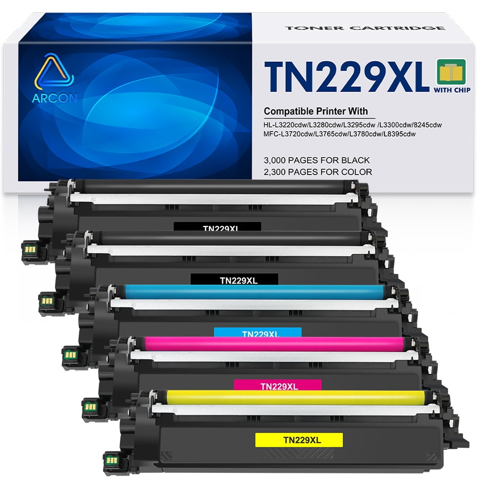 5-Pack TN229XL Toner Cartridge High Yield Compatible for Brother TN ...