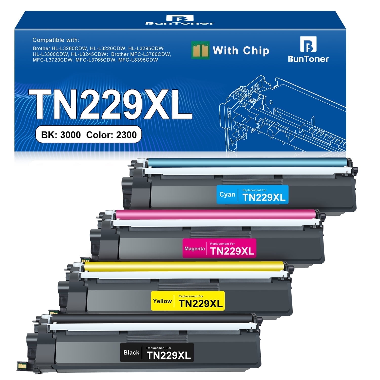 TN229XL Toner Cartridge High Yield Compatible for Brother TN-229XL ...