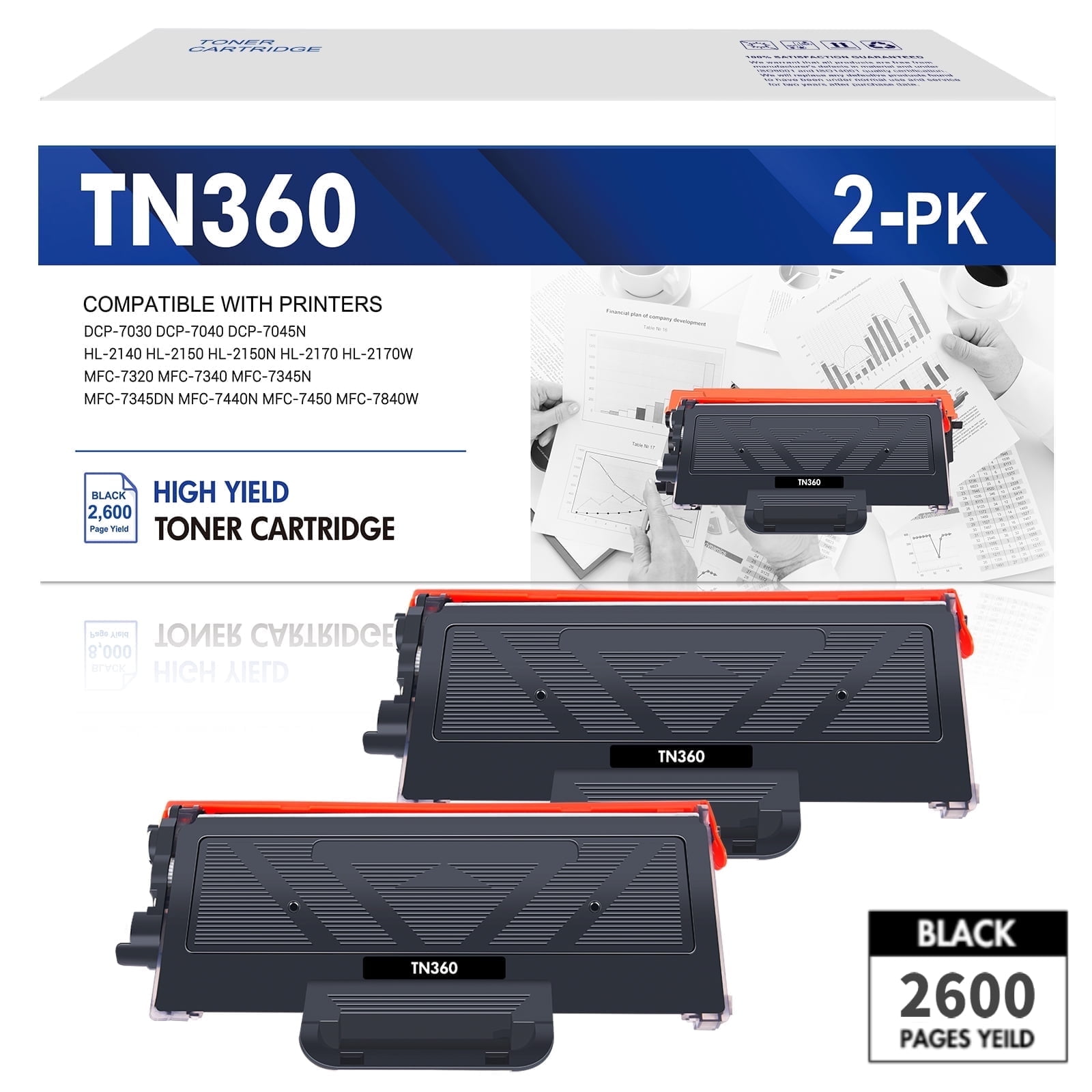 Colorich TN360 Toner Cartridge, Compatible for Brother HL 2140, Black ...