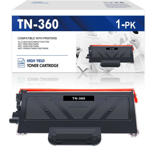 TN360 Toner Cartridge Compatible for Brother TN360 TN 360 TN-360 HL-2140 2150 2170W DCP-7030 ...