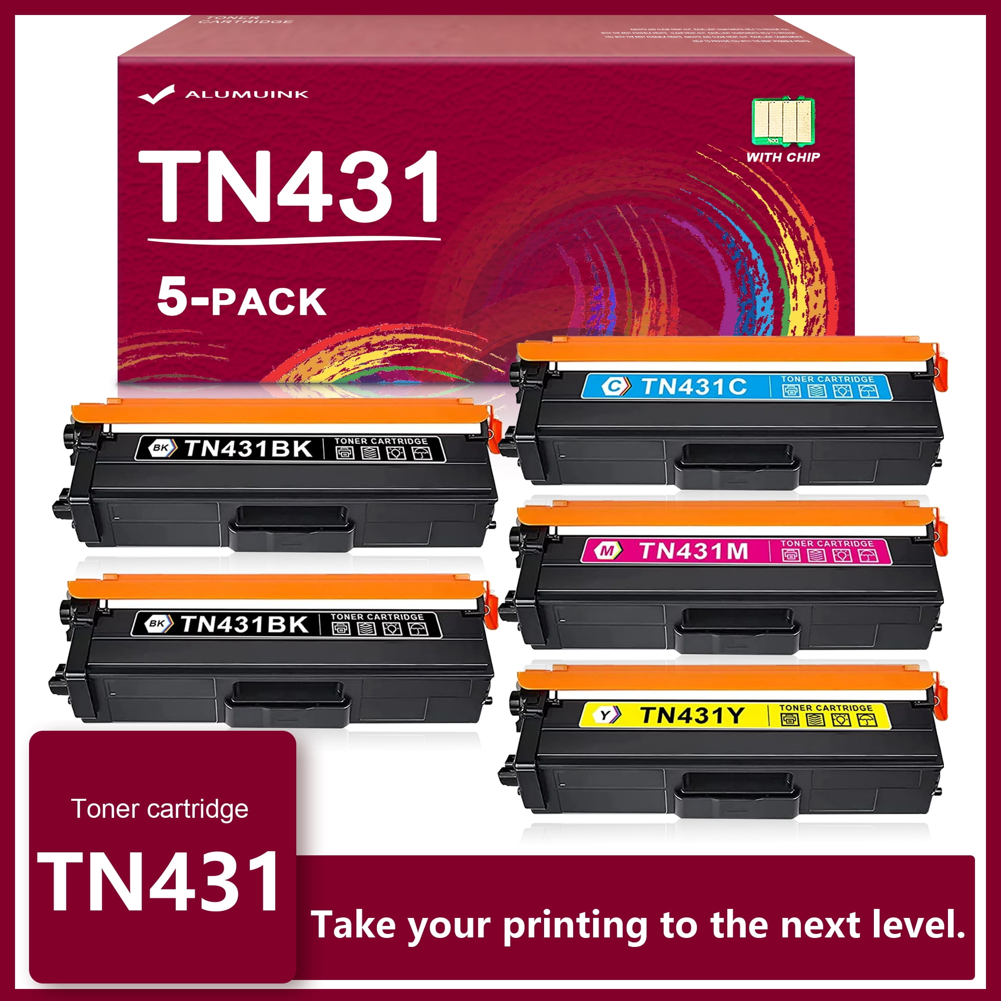 TN431 (2BK+1C+1M+1Y): Toner Cartridge Replacement for Brother DCP ...