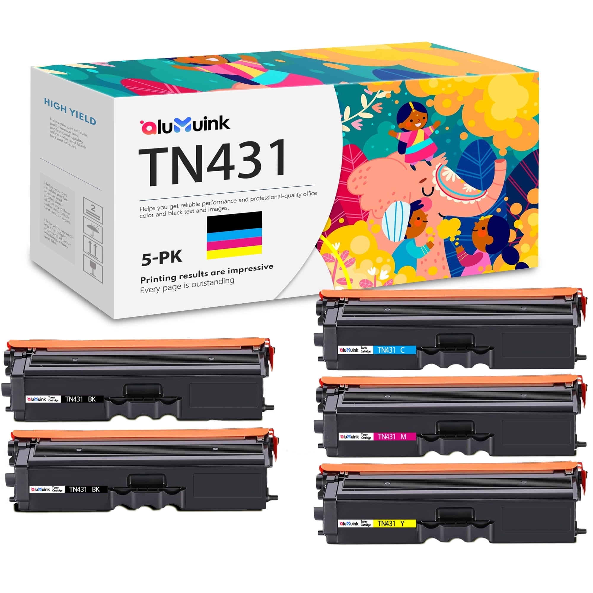 TN431 Printer Cartridge Set for Brother DCP-L8410CDW MFC-L8900CDW (2BK ...