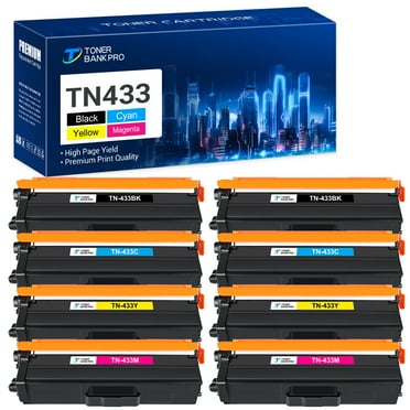 Brother TN433BK, TN433C, TN433Y, TN433M 4-Color Toner Cartridge Set ...