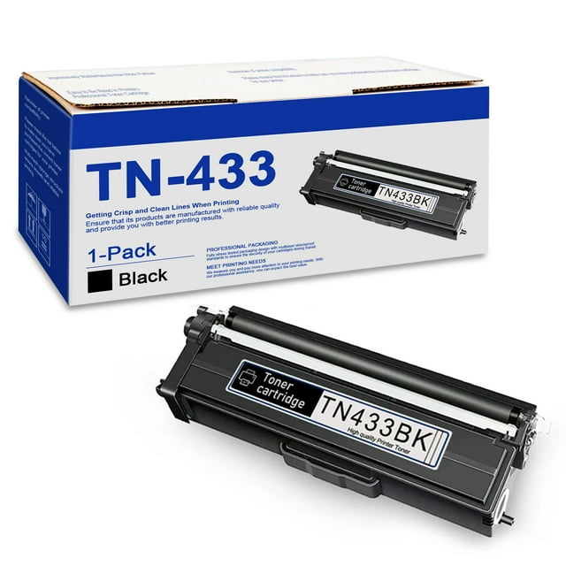 TN433 High Yield Toner Cartridge 1 Pack Black Replacement for Brother ...