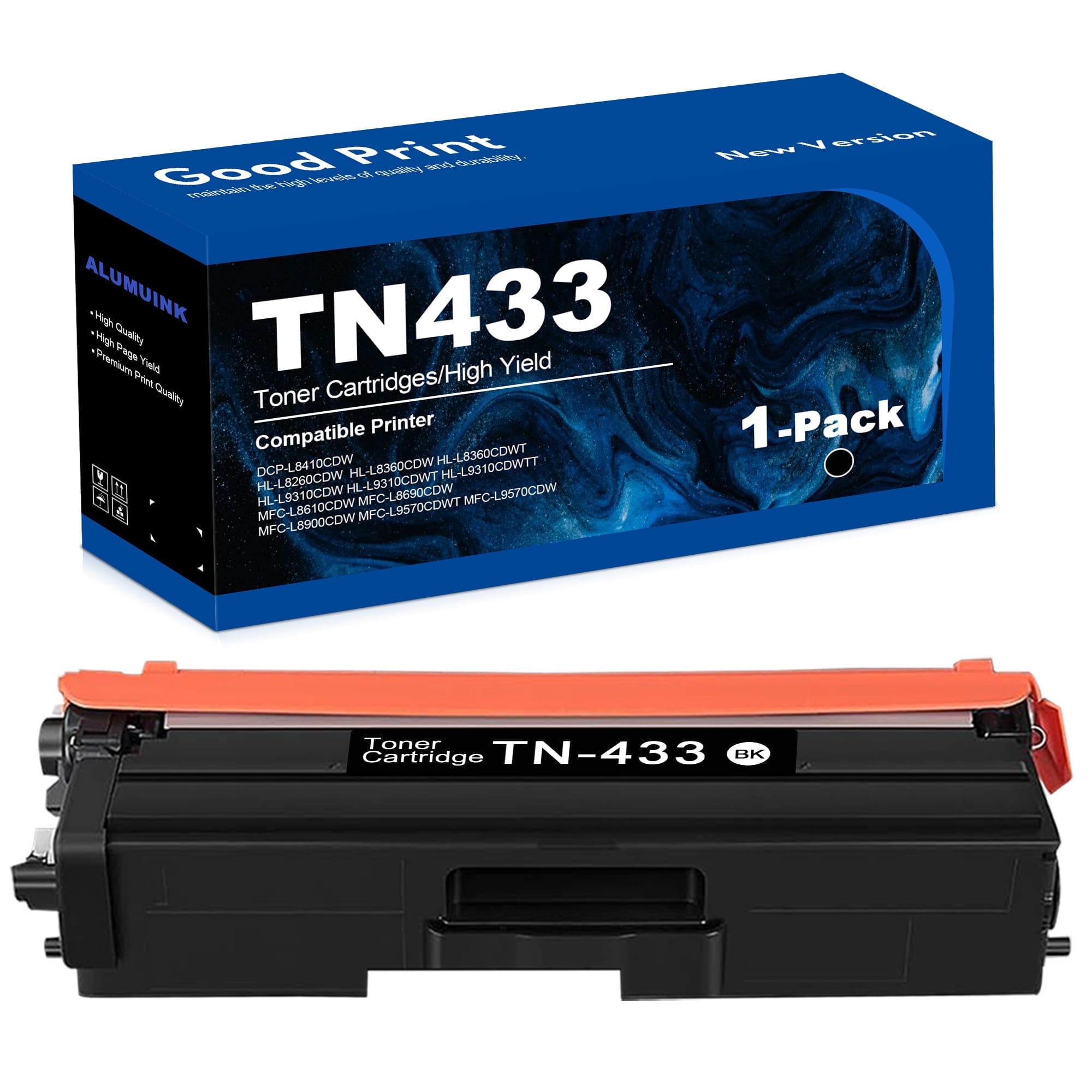 ALUMUINK TN433 High Yield Toner Cartridge Black, Compatible with ...