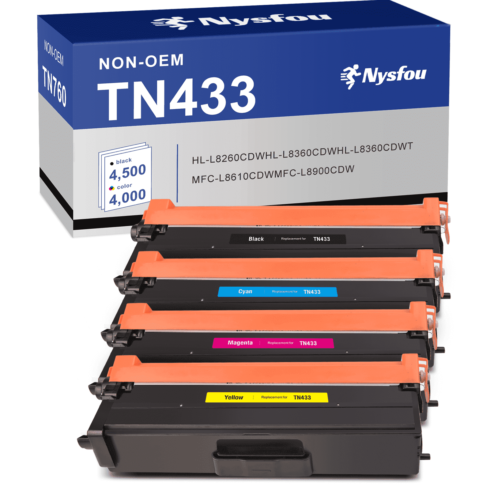 TN433 Toner Compatible for Brother TN433 Toner Cartridge Set for ...