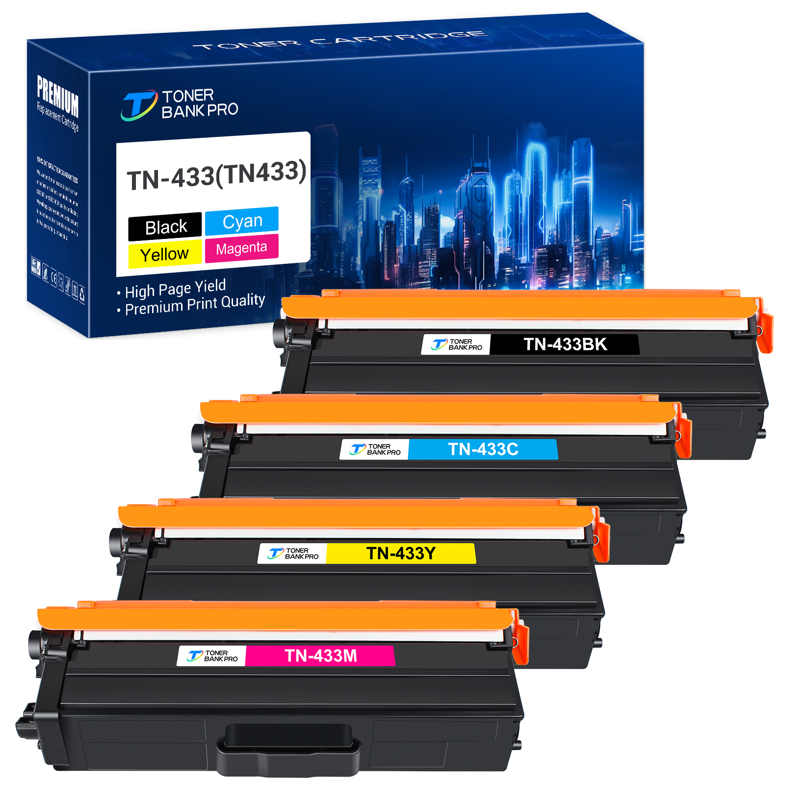 Brother TN431 BK/C/M/Y Toner Combo (4) Pack - Walmart.com