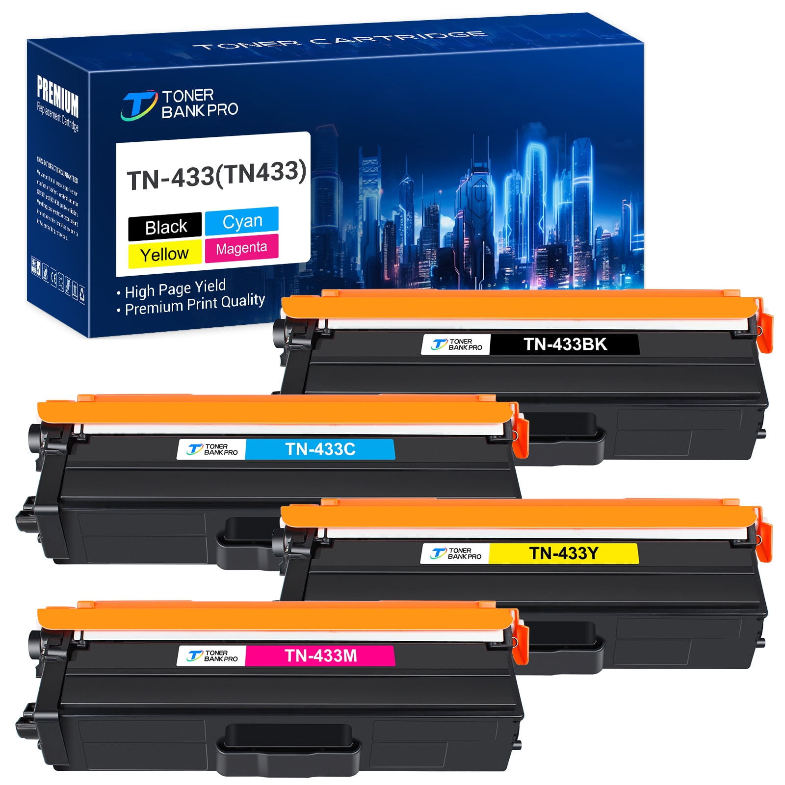 TN433 Toner Cartridge Compatible for Brother TN 433 TN431 TN436 TN433BK ...