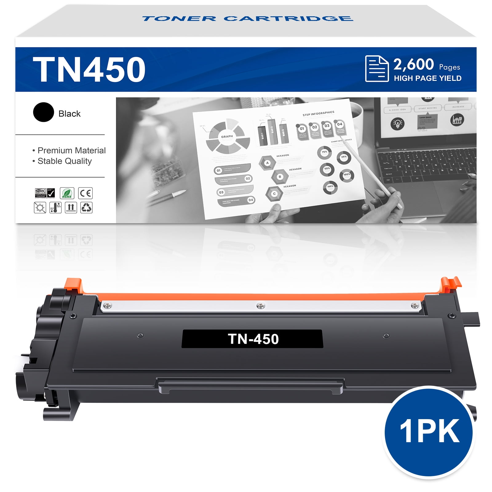 TN450 TN420 Toner Cartridge Compatible for Brother TN450 TN-450 TN-420 ...