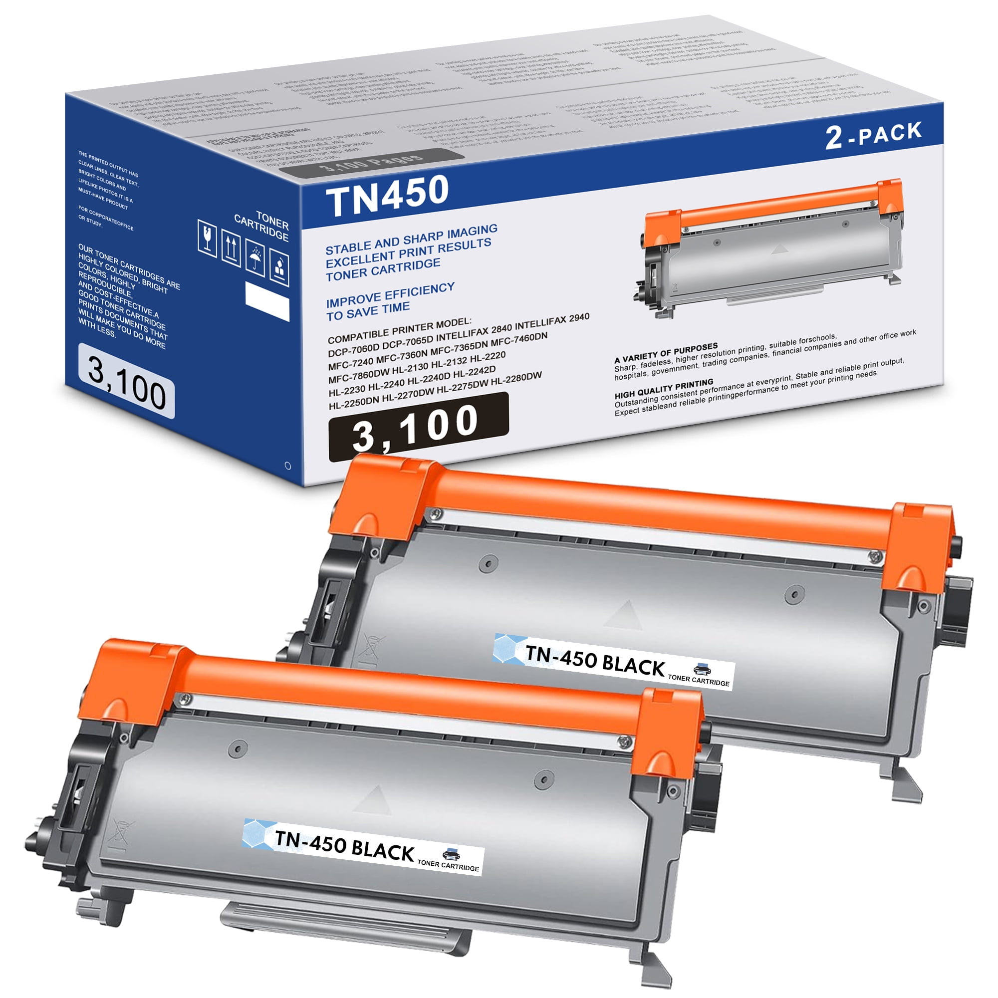 TN450 TN420 Toner Cartridge High Yield Replacement for Brother TN-450 ...