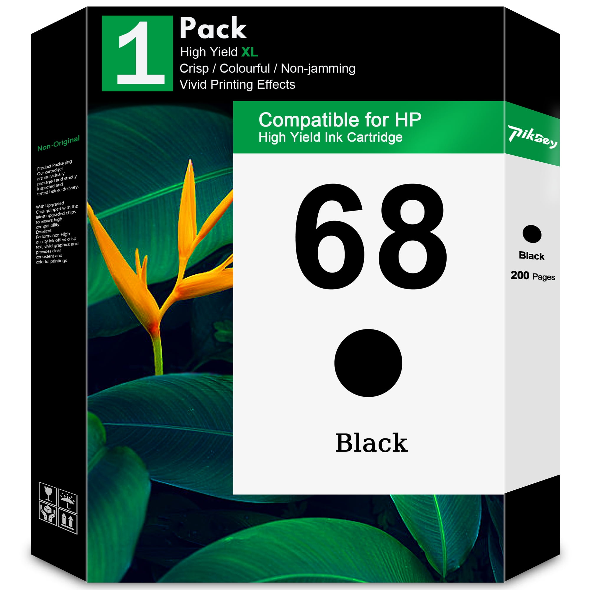 68 Ink Cartridge Compatible for HP 68 Ink Cartridge Black for Envy 6100e 6500e Series (1 Pack ...