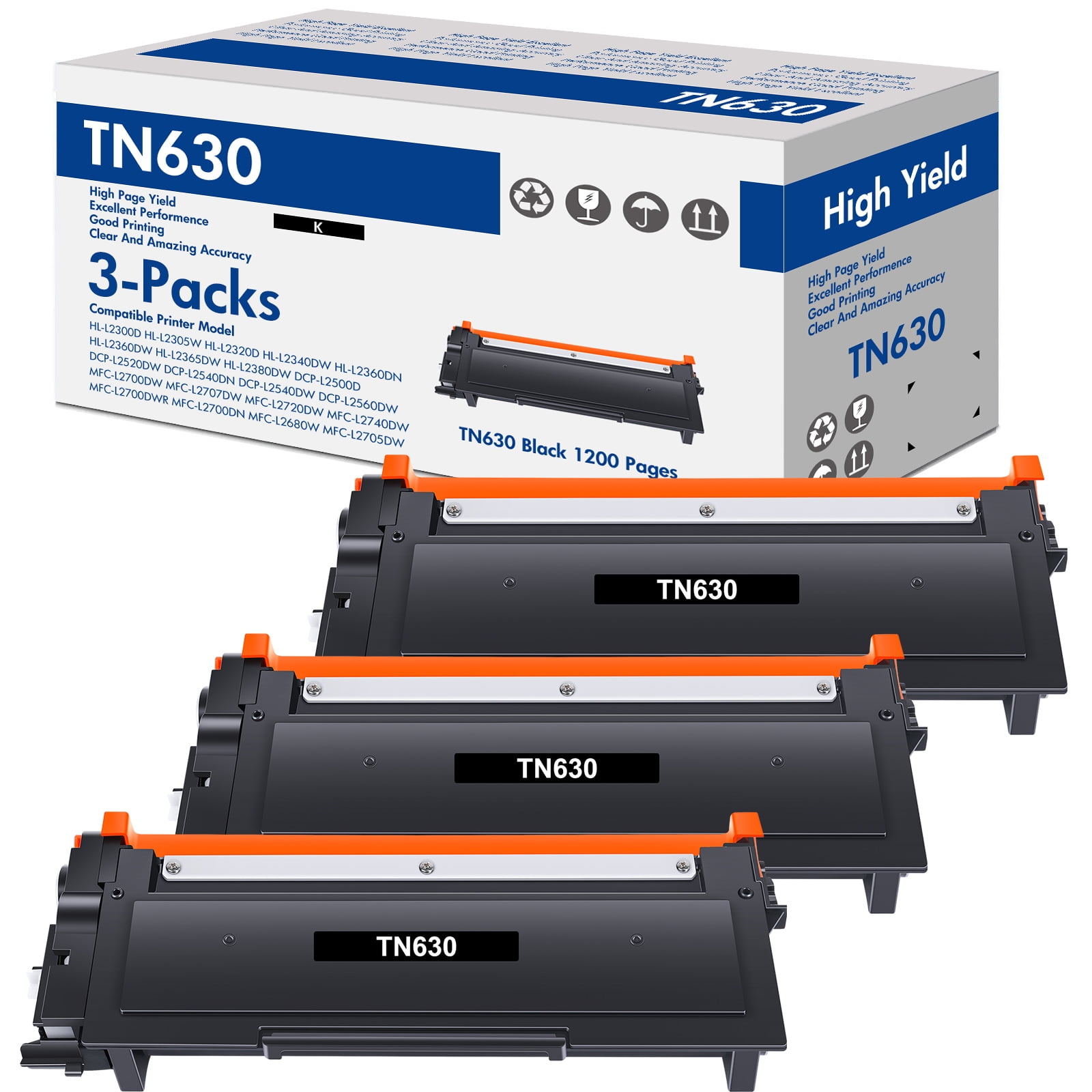 TN630 TN-630 Toner Cartridge Compatible for Brother TN-630 TN630 TN660 ...