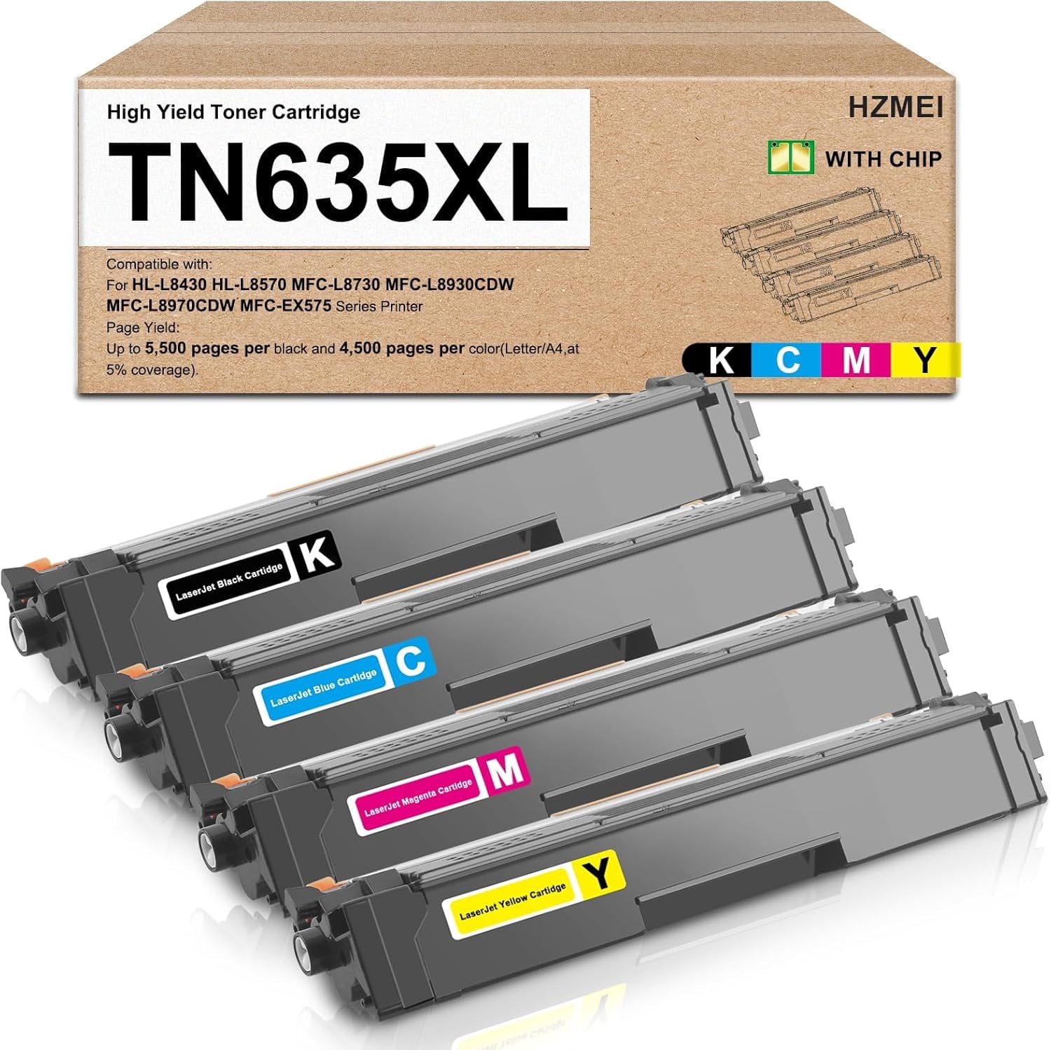 TN635XL TN635 Toner Cartridge Compatible for Brother HL-L8430CDW HL ...