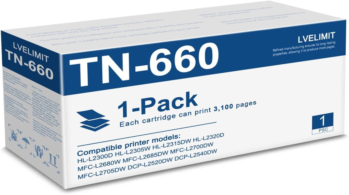 TN660 TN-660 Compatible Toner Cartridge Replacement for Brother TN 660 ...