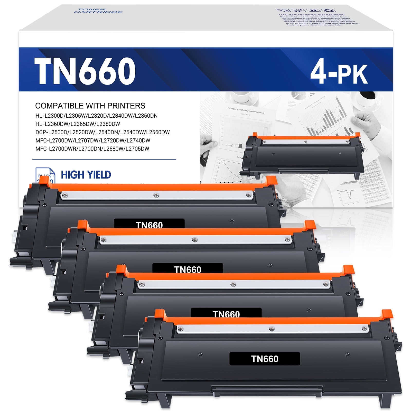 TN660 Toner Cartridge Replacement for Brother HL-L2300D, L2380DW, MFC ...