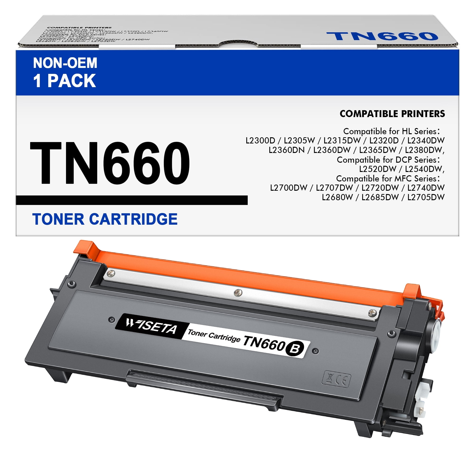 TN660 TN630 Black Toner Cartridges Replacement for Brother TN660 TN-660 ...