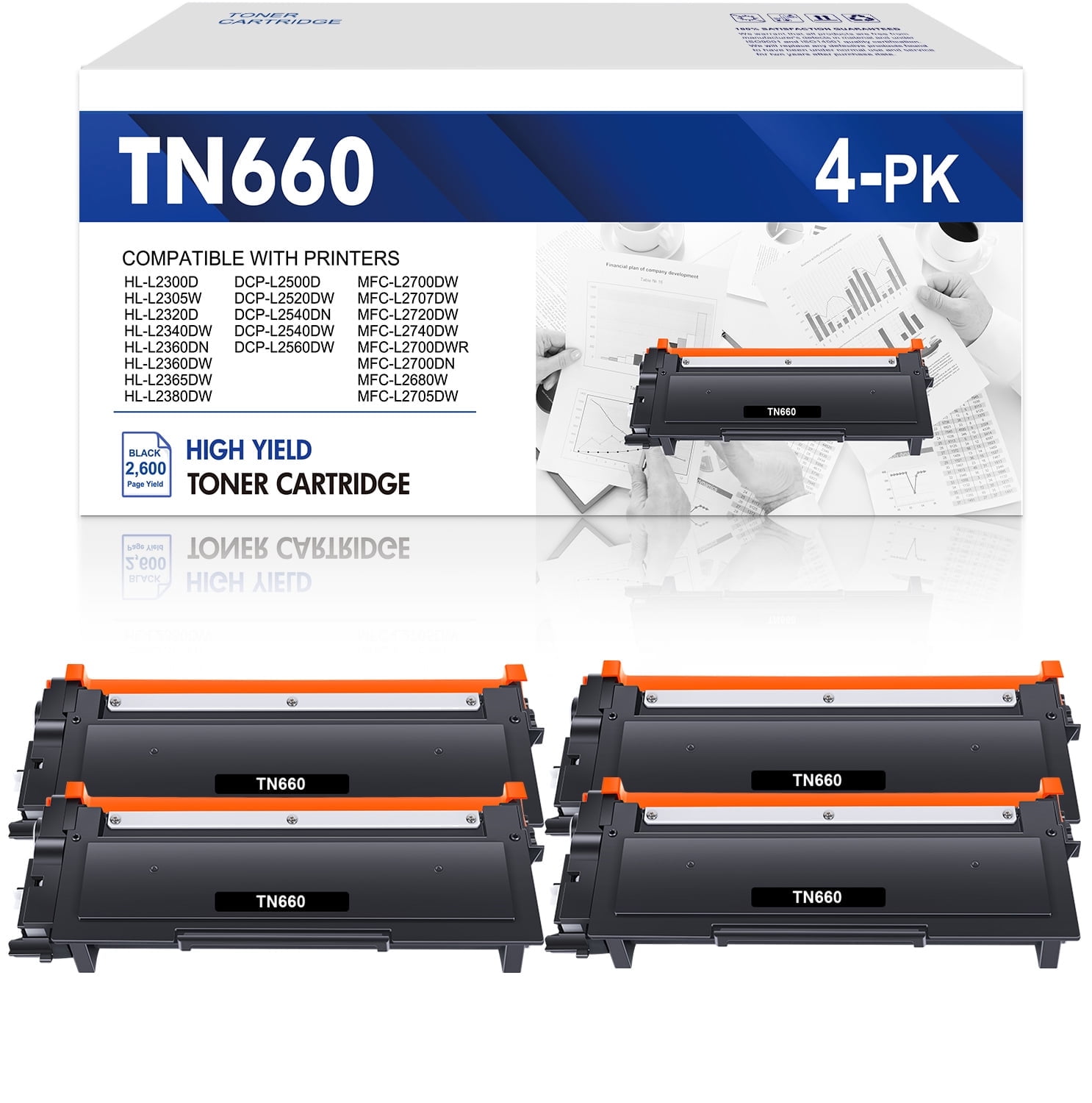 TN660 Toner Cartridge Black Compatible for Brother TN-660 TN630 HL ...