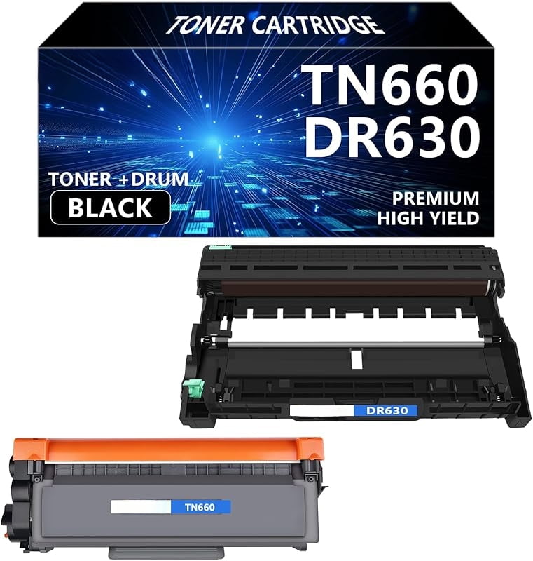 TN660 Toner Cartridge DR630 Drum Unit Set Compatible for TN--660 TN630 ...