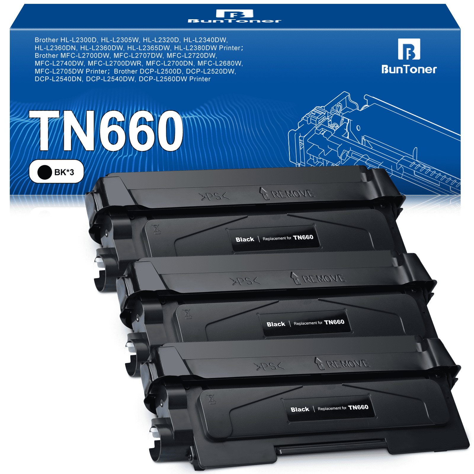 TN660 Toner Cartridge Replacement for Brother TN-660 TN-630 TN630 for ...