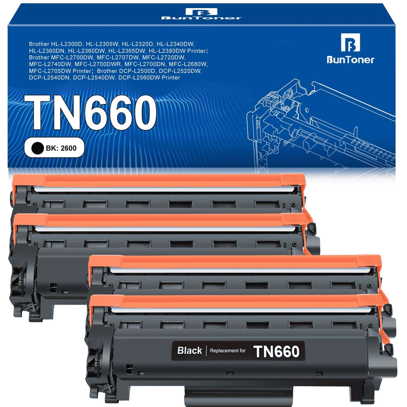 TN660 Toner Cartridge Replacement for Brother TN630 TN-660 TN-630 for ...