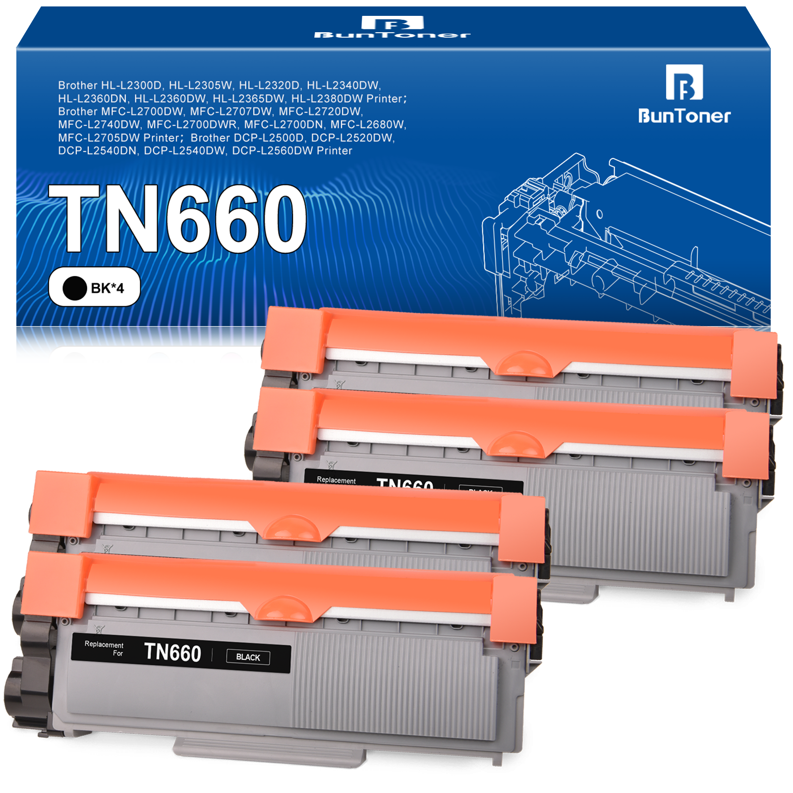 TN660 Toner Cartridge Replacement for Brother TN630 TN-660 TN-630 for ...