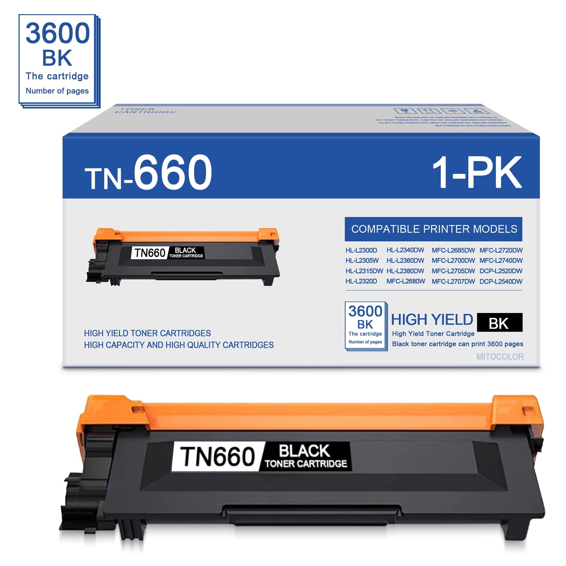 TN660 Toner Cartridge Replacement for Brother HL-2340DW Printer, 1 ...