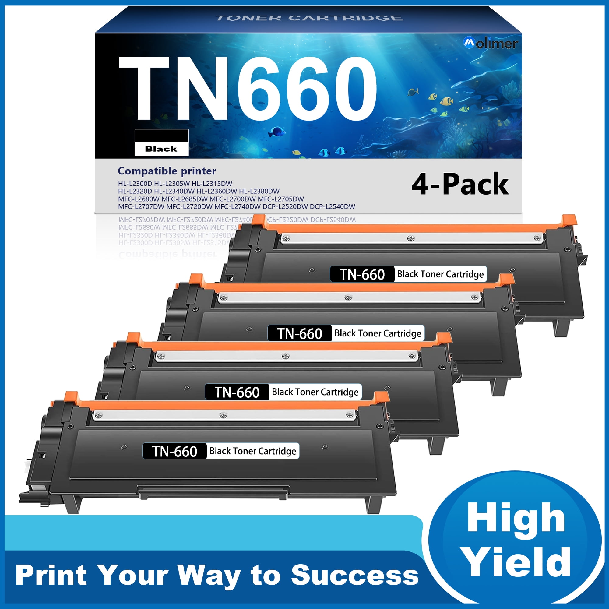 TN660 Toner Cartridge Set Replacement for Brother TN660 Toner Cartridge ...