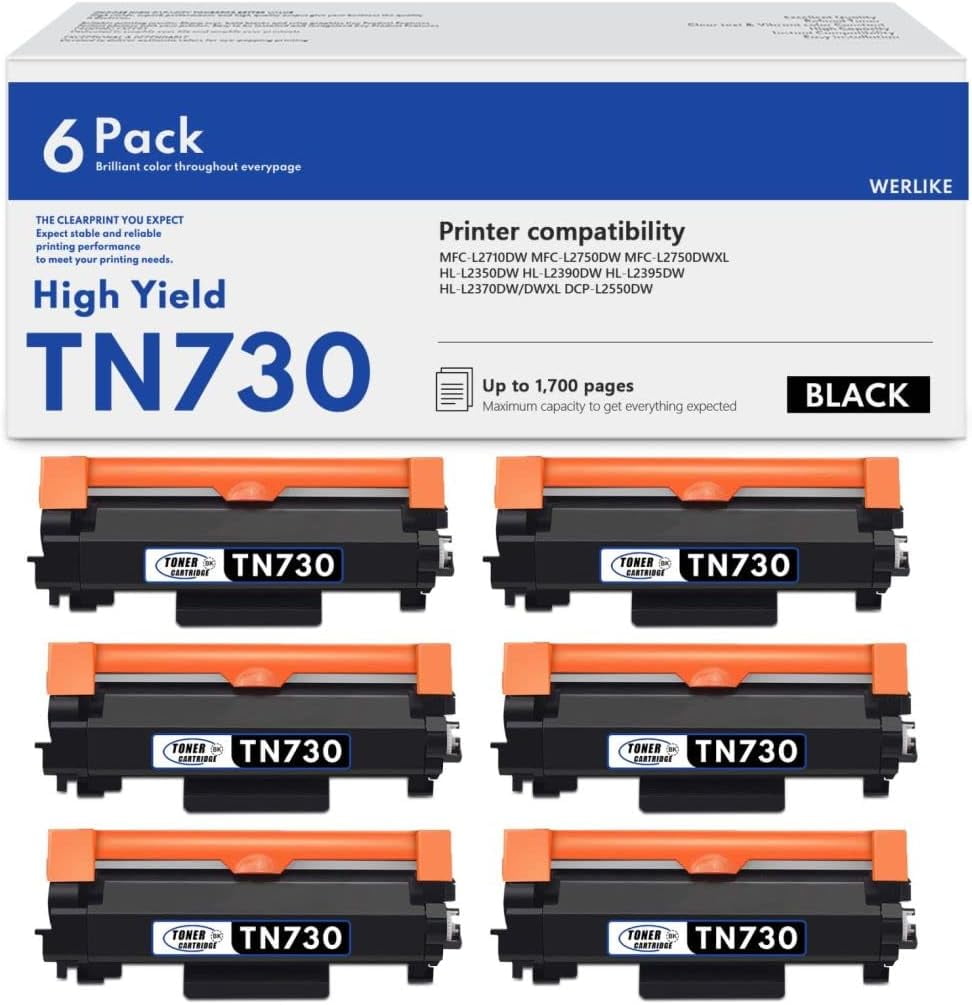 TN730 TN-730 Black Toner Cartridge Replacement for Brother TN730 DCP ...