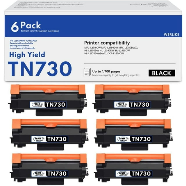 TN730 TN-730 Black Toner Cartridge Replacement for Brother TN730 DCP ...