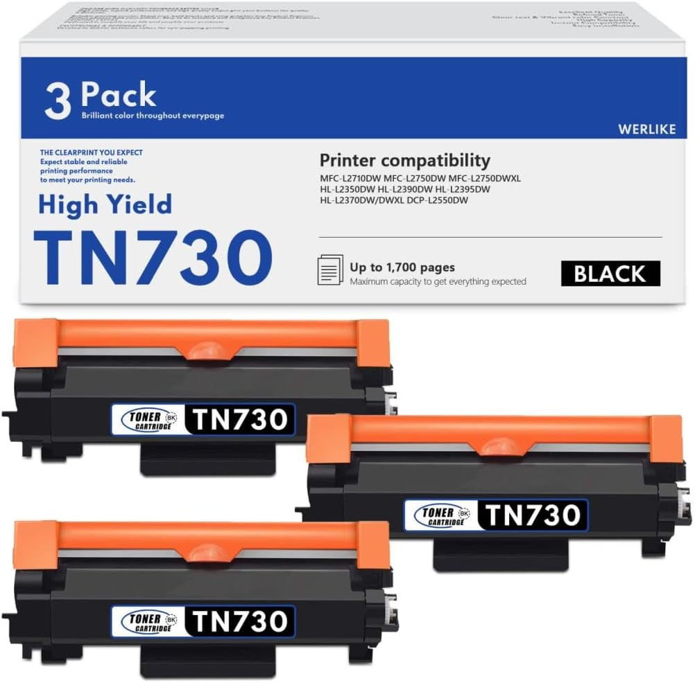 TN730 TN 730 TN-730 Black Toner Cartridge, TN730BK Compatible TN730 ...