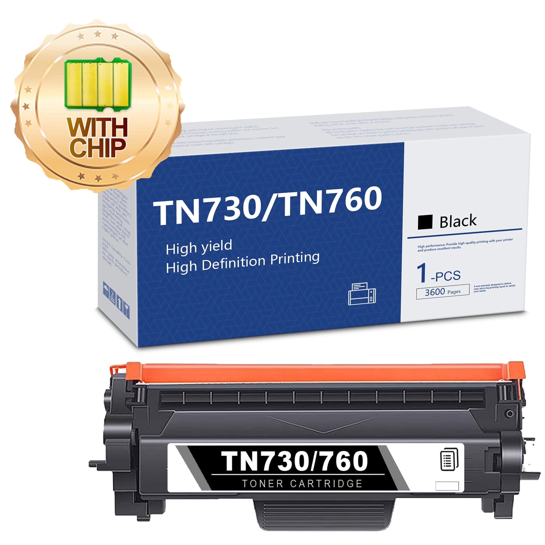 TN730 TN760 Black Toner Cartridge Replacement for Brother TN760 HL ...