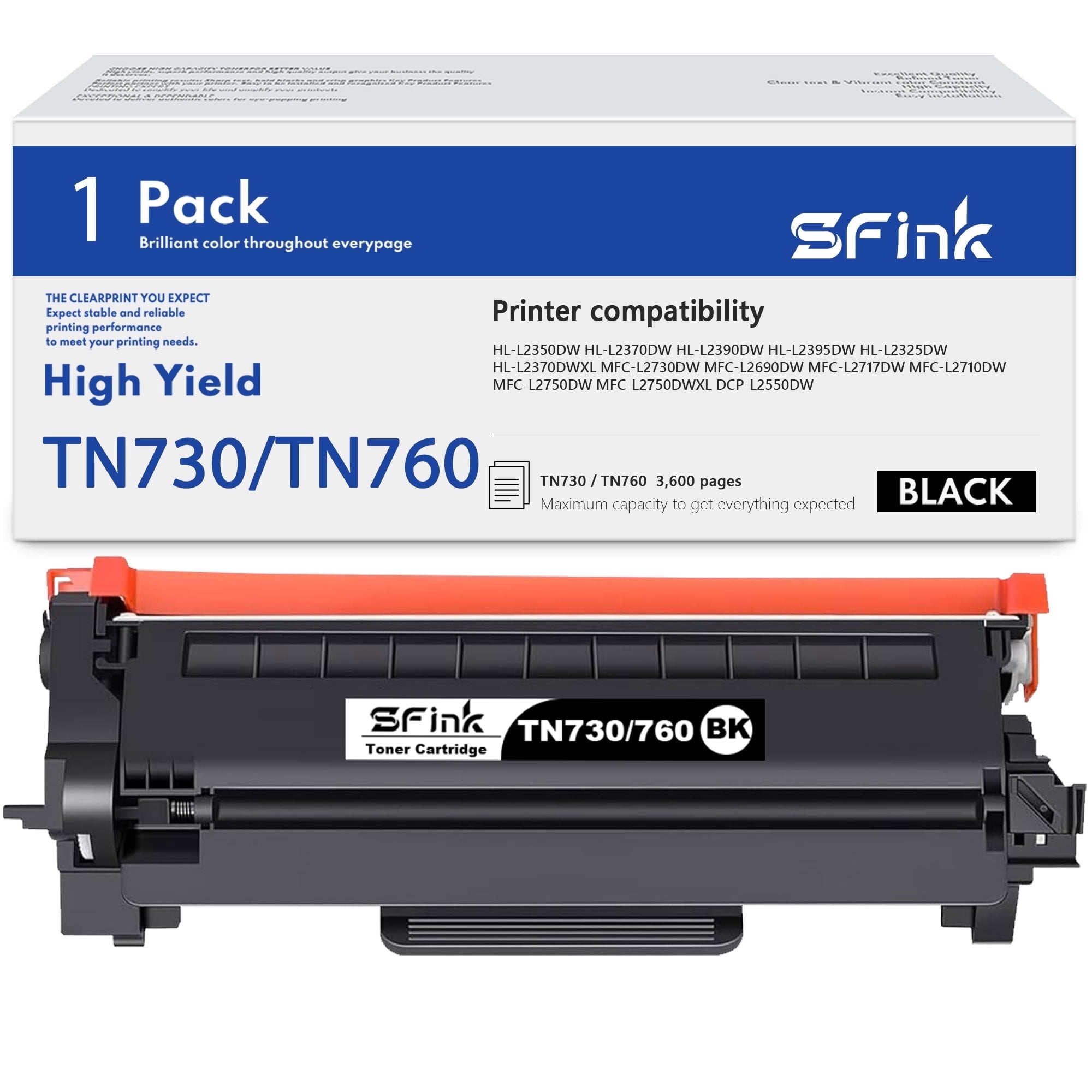TN730/TN760 Toner Cartridge Replacement for Brother TN760 TN730 Toner ...