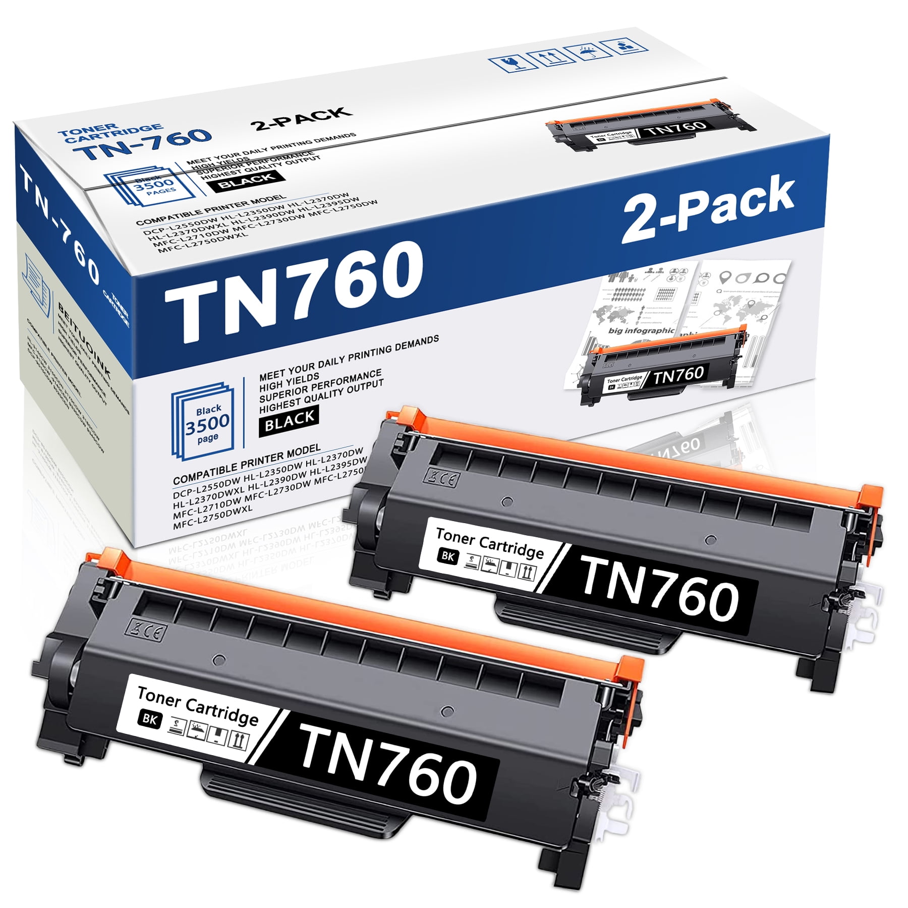 TN730 TN760 Toner Cartridge Compatible for Brother TN-760 TN 760 TN-730 ...