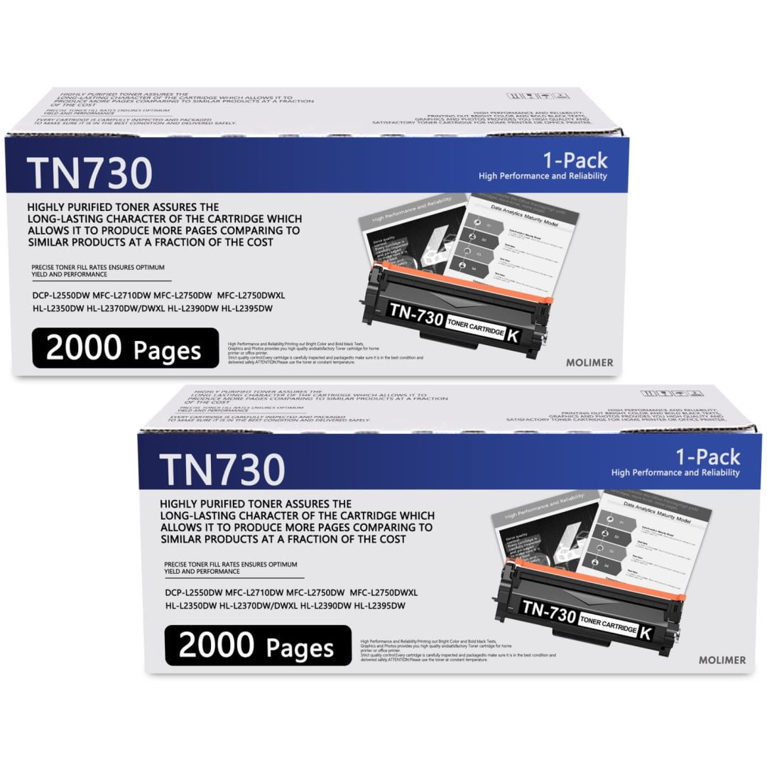 TN730 Toner Cartridge Black High Yield Replacement for Brother DCP ...