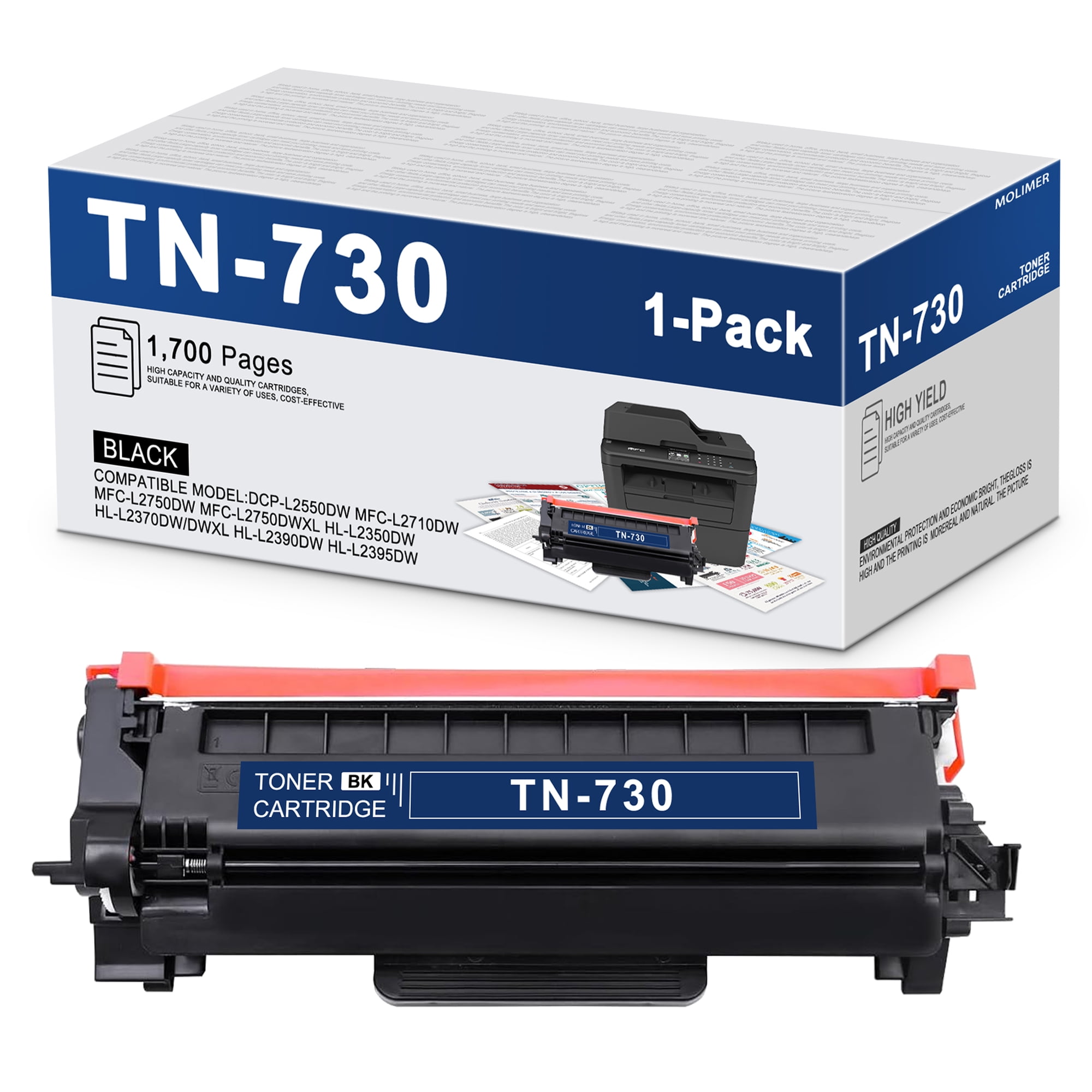 Brother TN730 High Yield Toner Cartridge, 1 Pack, Compatible with MFC ...