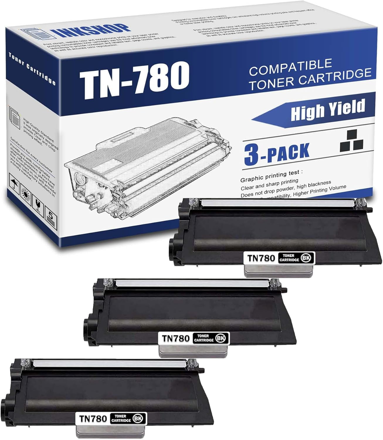 TN760 Compatible TN-760 Black High Yield Toner Cartridge Replacement ...
