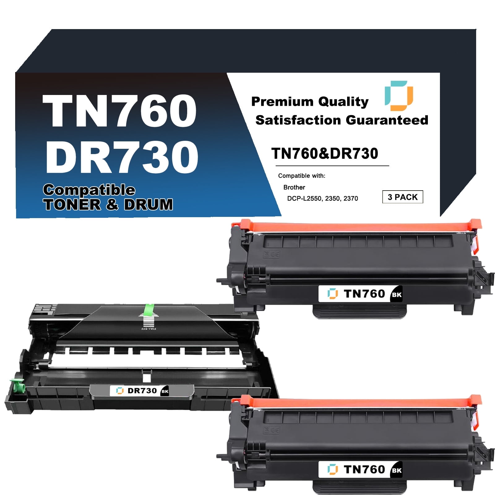 TN760 High Yield Toner Cartridge DR730 Drum Unit Replacement Compatible ...