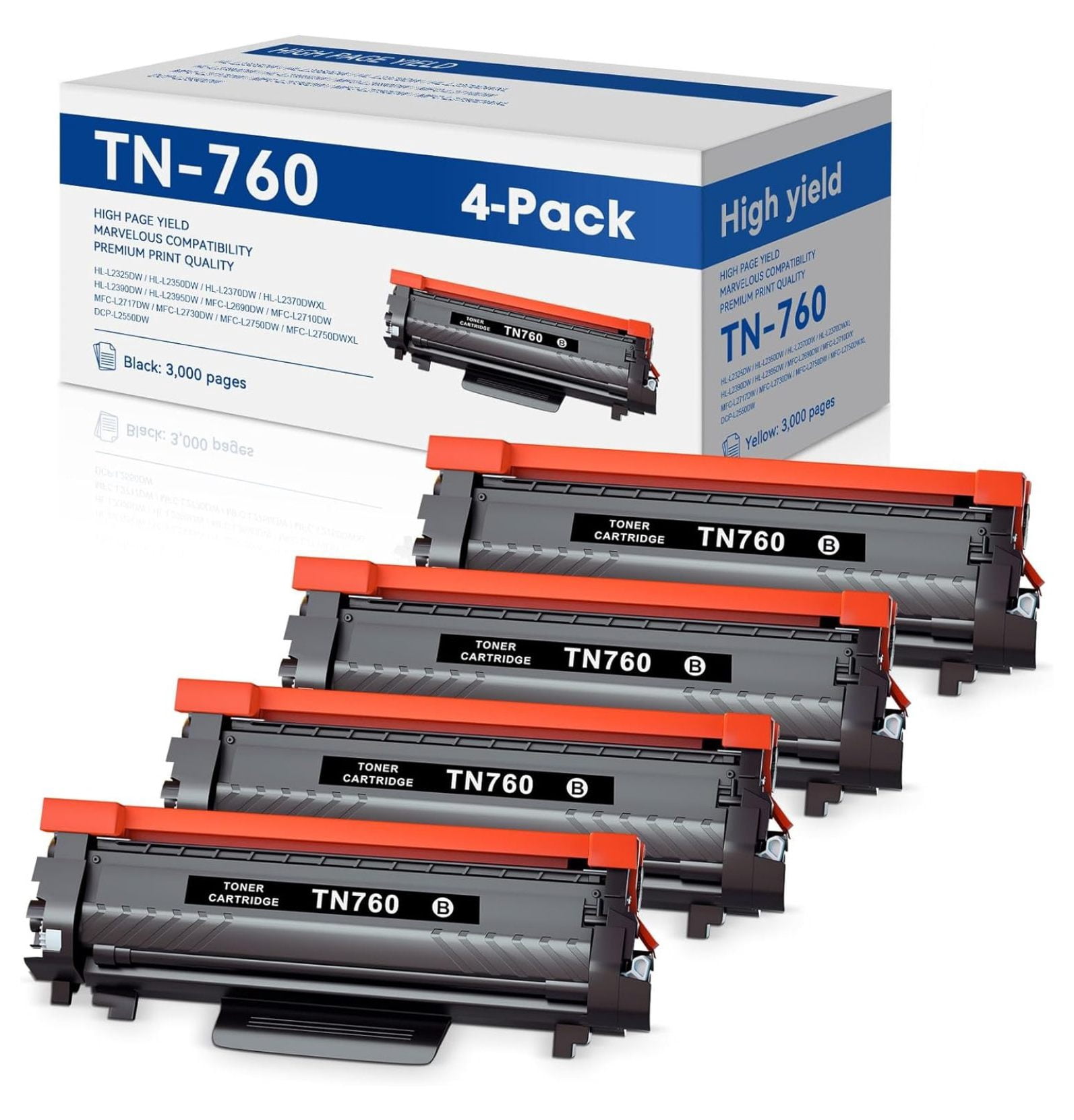 TN760 High Yield Toner Replacement for TN760 TN-760 TN 760 TN730 TN-730 ...